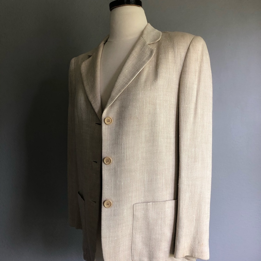 Vintage Halston Sportswear 80s Cream Small Blazer - Gem